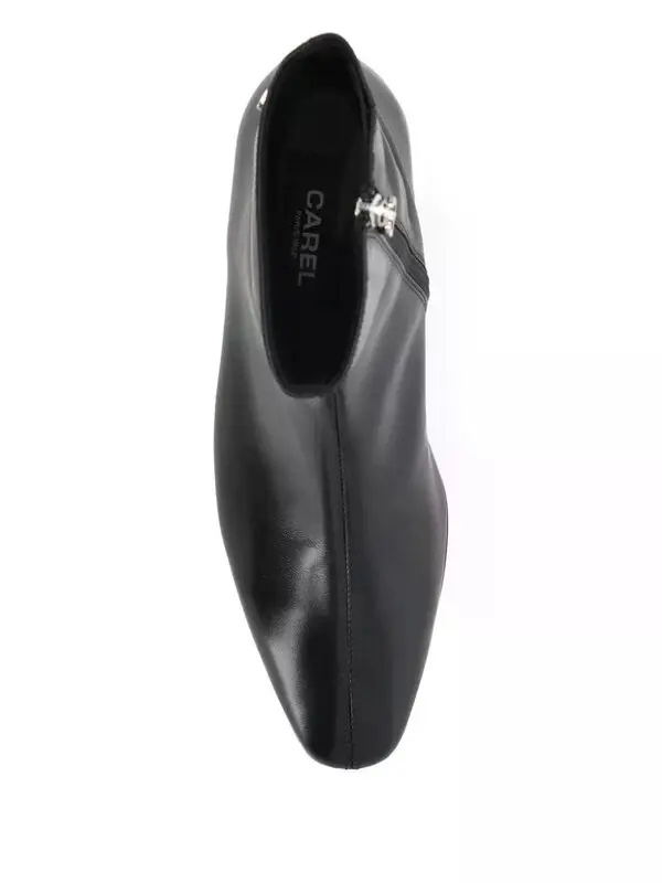 CAREL Leather Zip Up Ankle Boots - Black