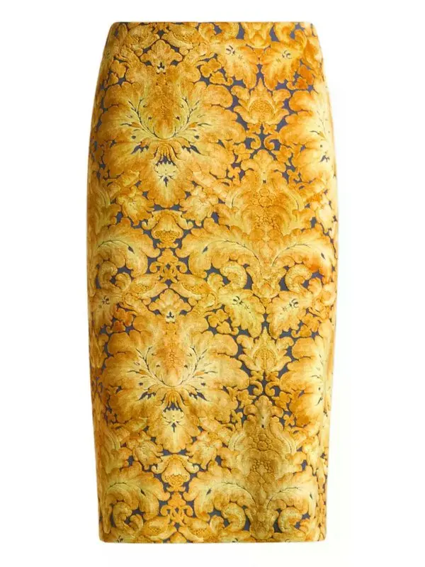 Etro Jacquard Midi Skirt - Yellow
