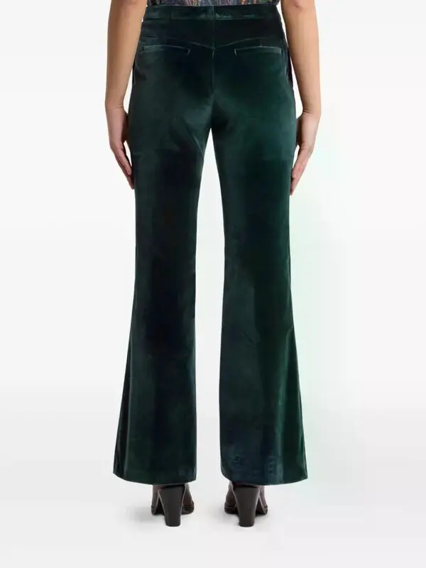 Etro Velvet Flared Trousers - Green