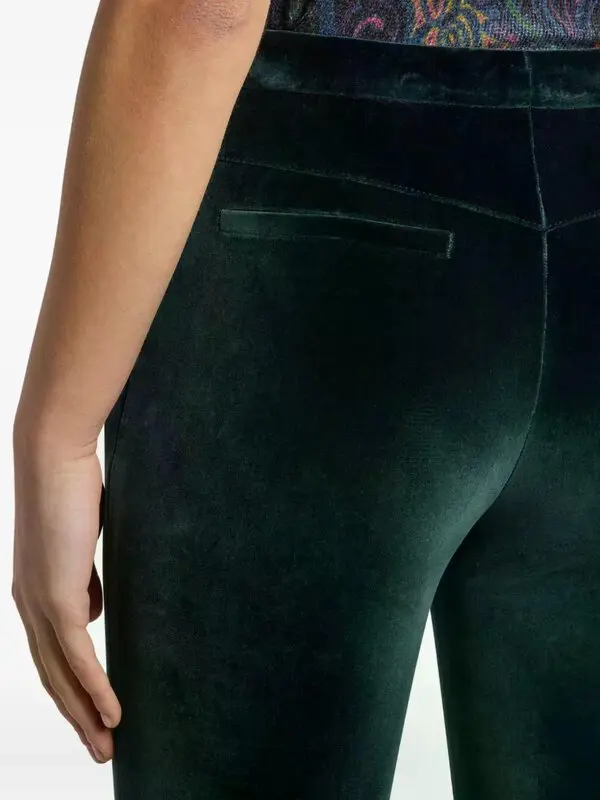 Etro Velvet Flared Trousers - Green