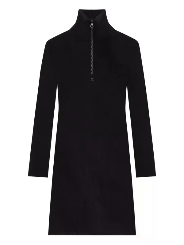 COURREGES Zip-closure Jersey Dress - Black