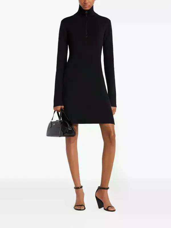 COURREGES Zip-closure Jersey Dress - Black