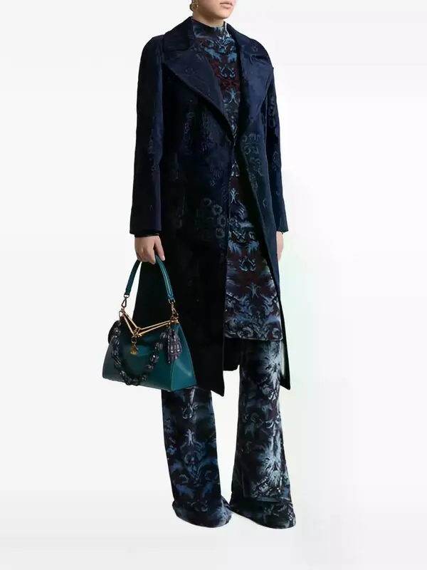 Etro Floral Jacquard Chenille Coat - Blue
