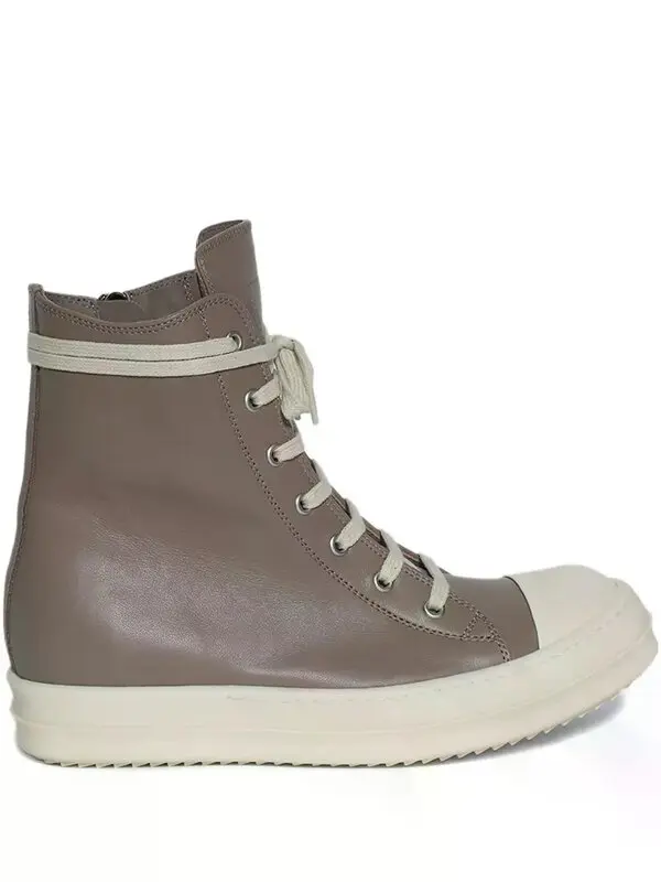 Rick Owens Leather High-top Sneakers - Brown