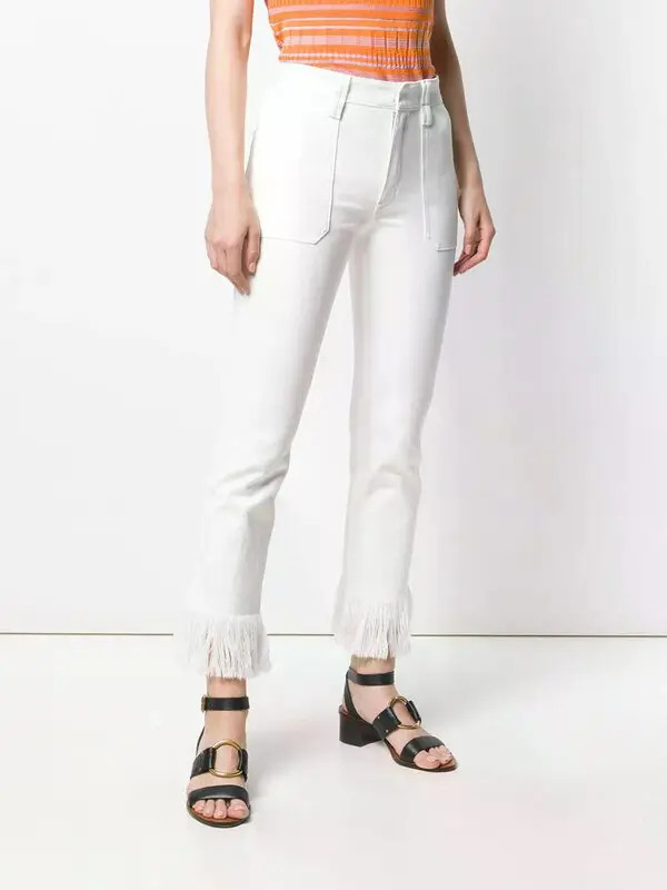 Chloé Fringe Trimmed Straight Leg Jeans