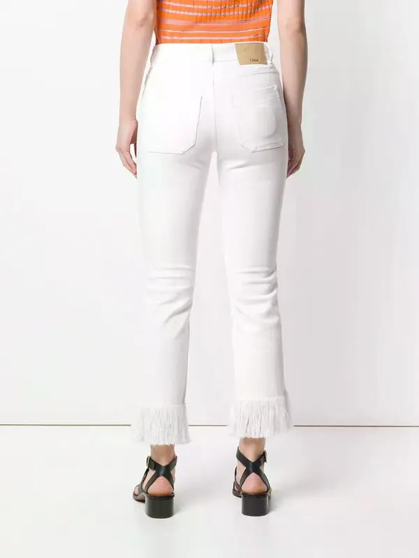 Chloé Fringe Trimmed Straight Leg Jeans