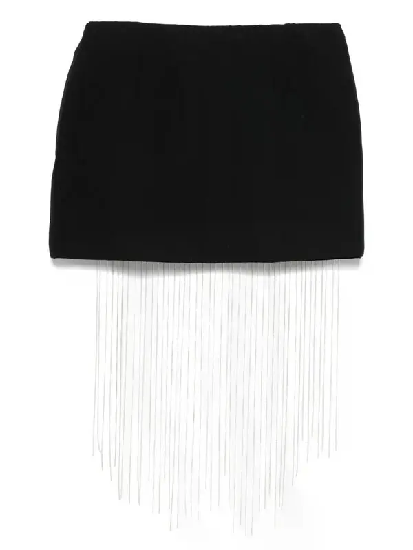 Patrizia Pepe Rhinestone-embellished Fringe Mini Skirt