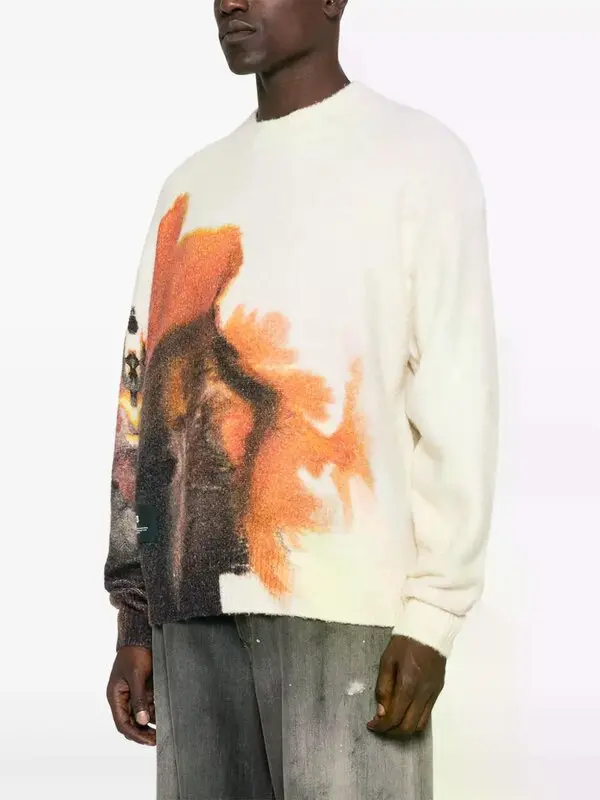 Y3 Graphic-print Crew-neck Sweater