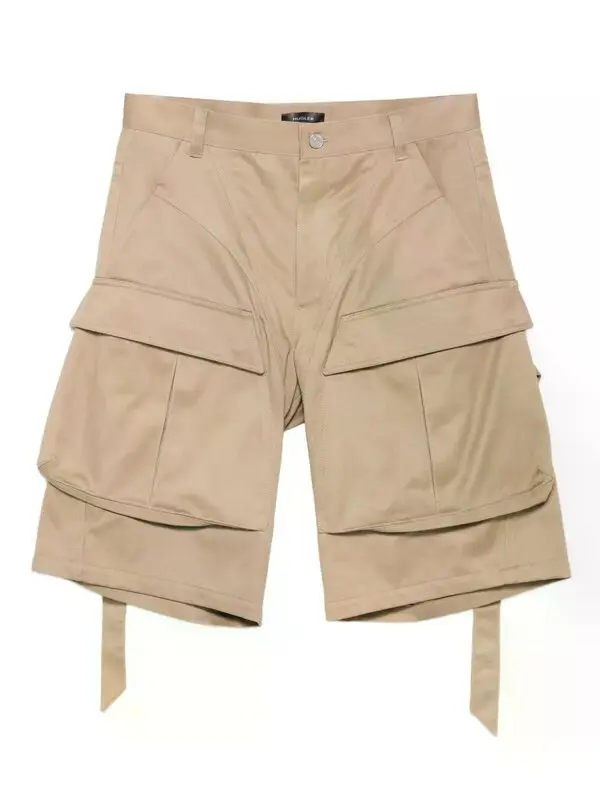 MUGLER Cotton Cargo Shorts - Neutrals