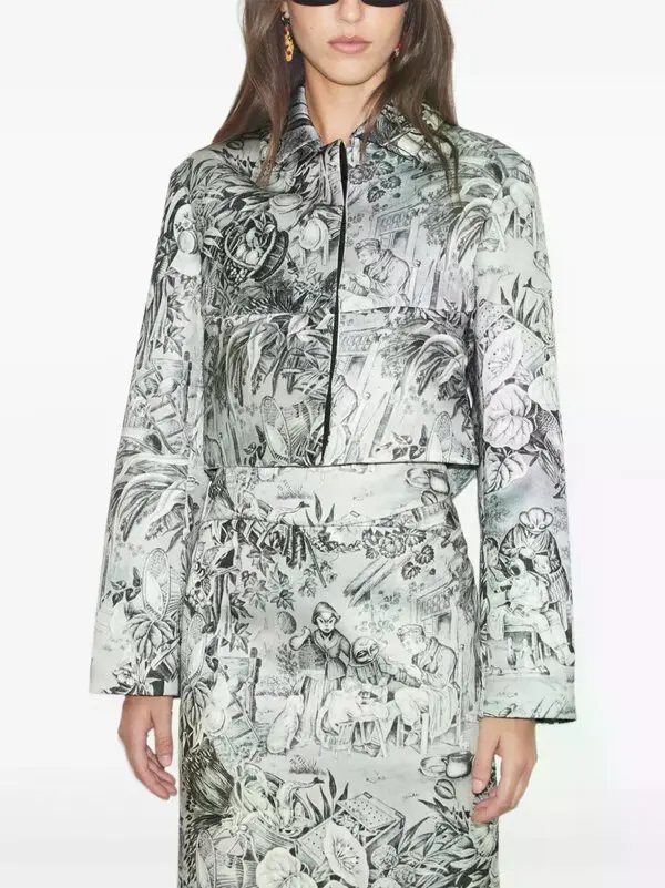 Tory Burch Printed Crop Blazer