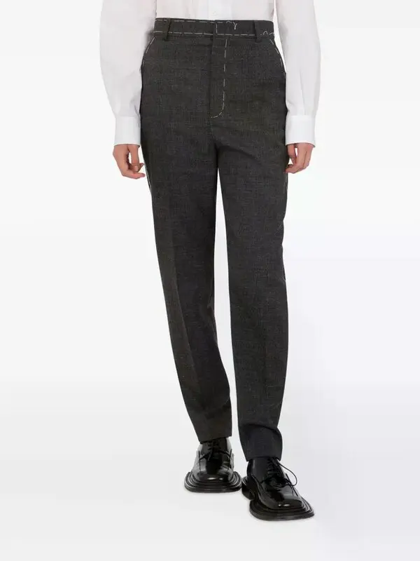 Moschino Contrast-stitch Wool Trousers