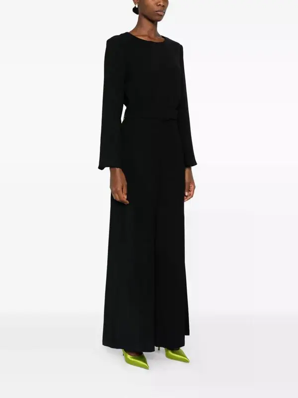 P.a.r.o.s.h Belted Wide-leg Jumpsuit - Black