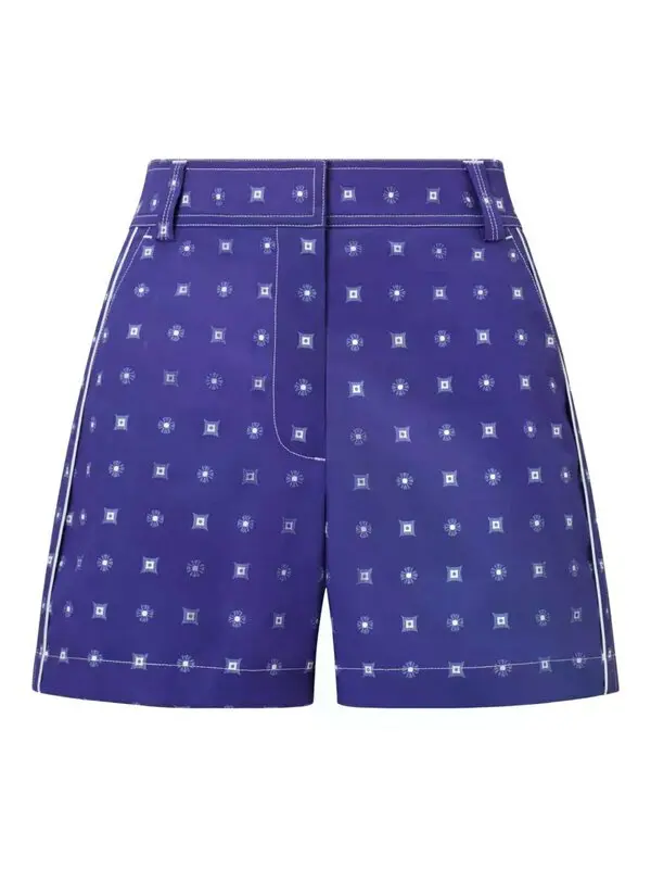 Tory Burch Twill Printed Camp Shorts