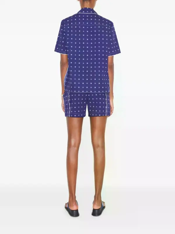 Tory Burch Twill Printed Camp Shorts