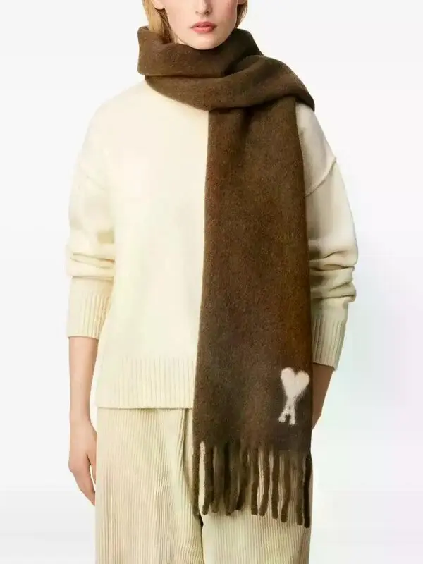 Ami Off De Coeur Scarf - Brown