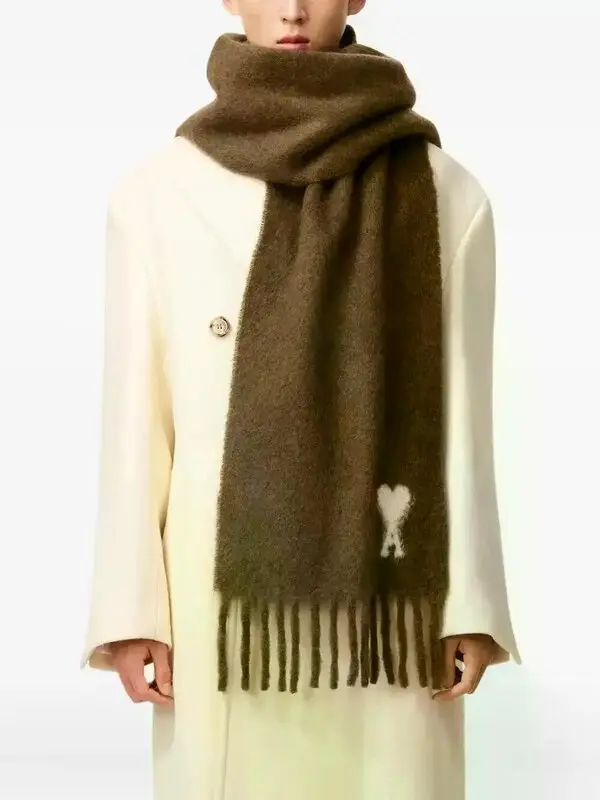Ami Off De Coeur Scarf - Brown