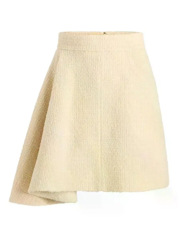PATOU Asymmetric Tweed Flared Skirt - Neutrals