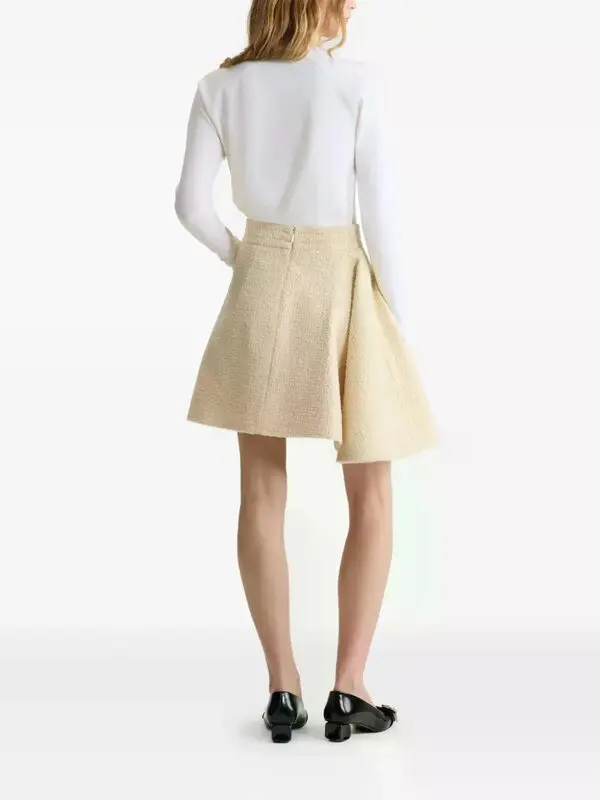 PATOU Asymmetric Tweed Flared Skirt - Neutrals