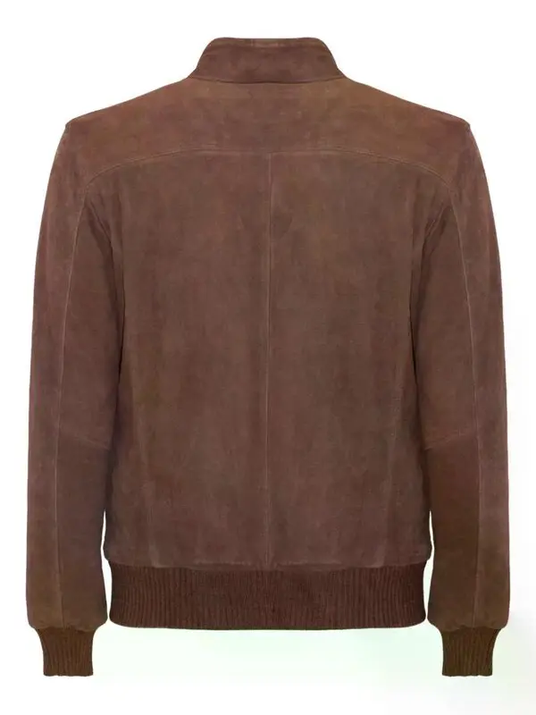 VOLFAGLI FIRENZE Ribbed-knit Leather Jacket