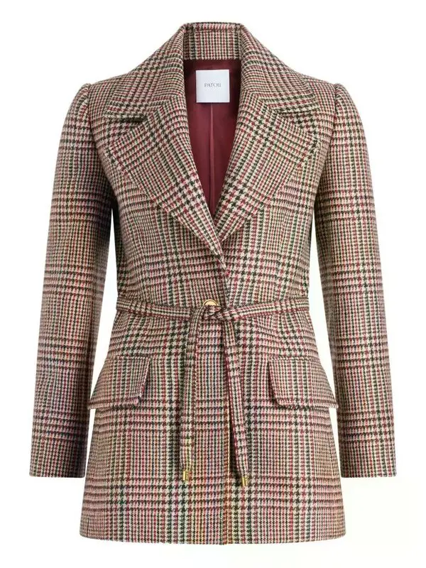PATOU Checked Belted Blazer