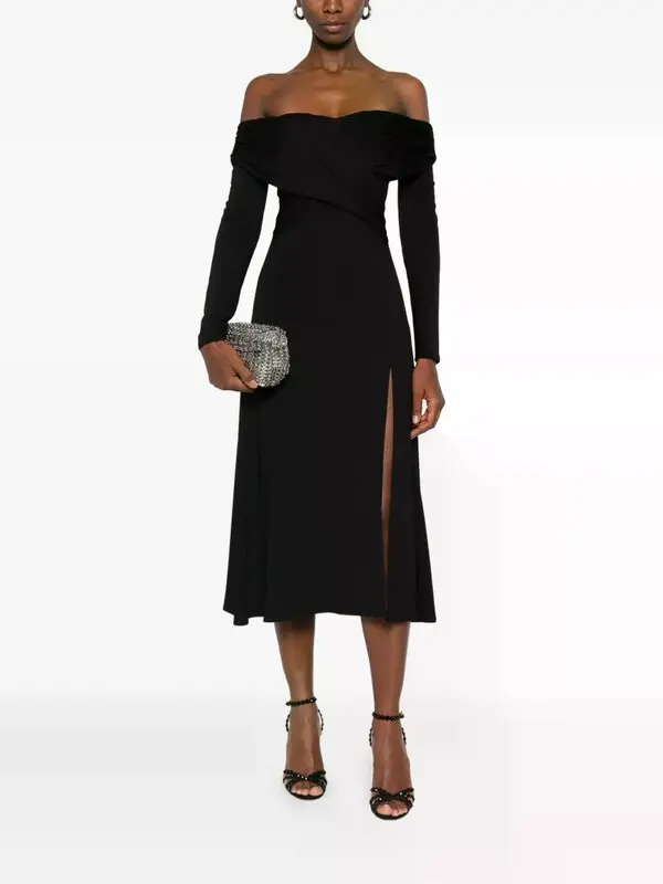 ROSERRY Off-shoulder Wrap Midi Dress