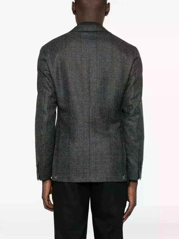 Canali Checked Wool Blazer - Grey