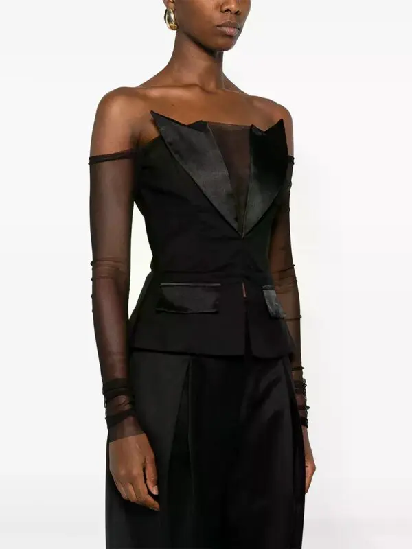 VESTIAIRE D'UN OISEAU LIBRE Tuxedo Corset Top