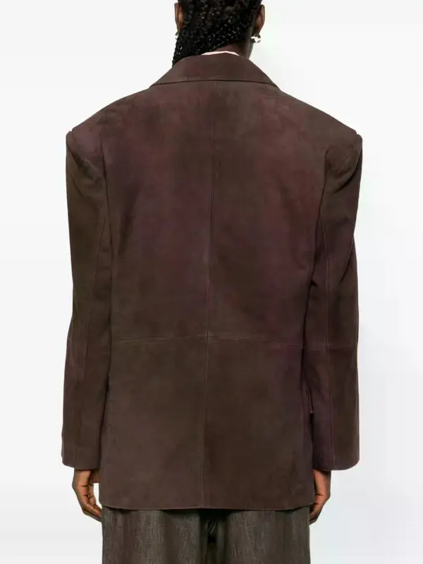 Remain Birger Christensen Suede Single-breasted Blazer - Brown