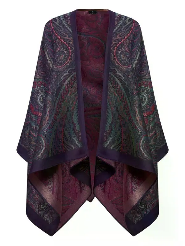 Etro Paisley Open-front Cape - Blue