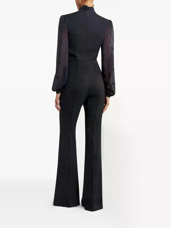 Etro Cady Jacquard Jumpsuit With Silk Scarf Detail