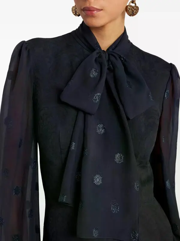 Etro Cady Jacquard Jumpsuit With Silk Scarf Detail