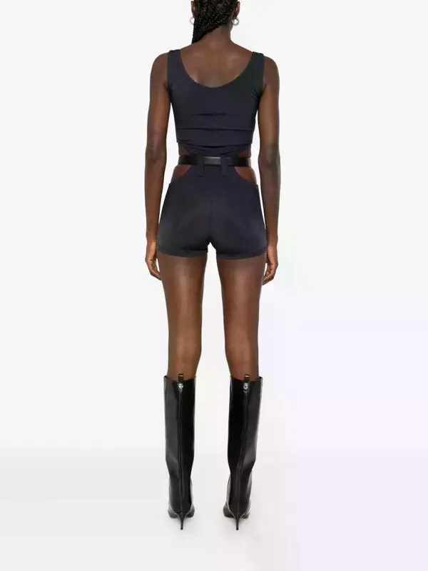 VESTIAIRE D'UN OISEAU LIBRE Cut-out Belted Playsuit