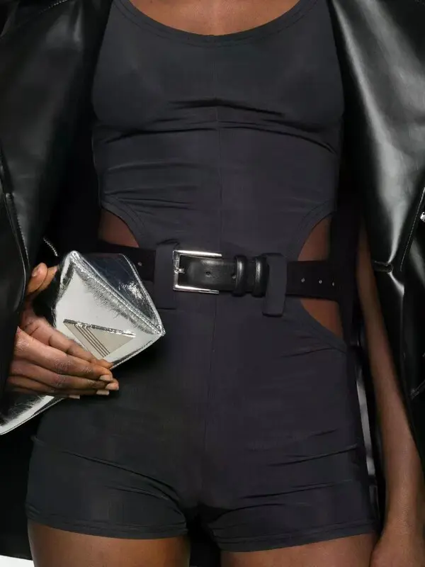 VESTIAIRE D'UN OISEAU LIBRE Cut-out Belted Playsuit