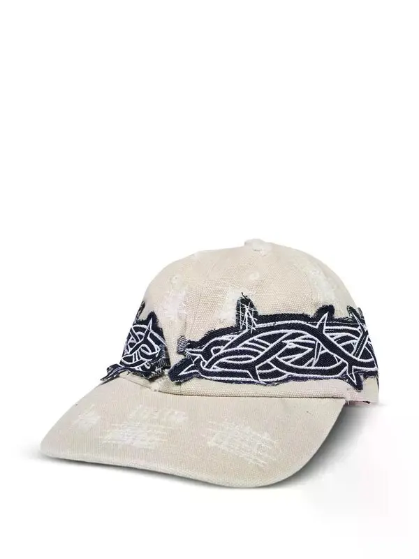 WHO DECIDES WAR Distressed-effect Baseball Cap - Neutrals