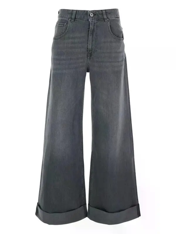 Ag Wide Leg Cuffed Jeans