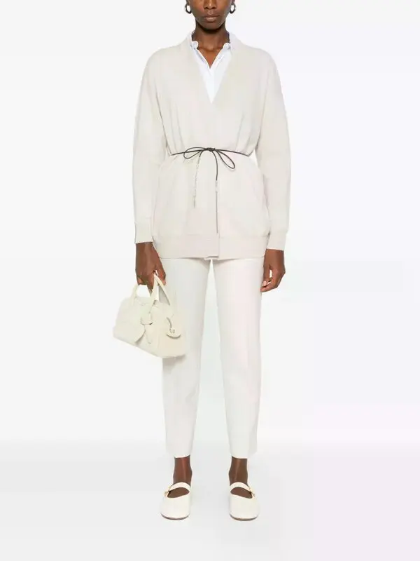 Peserico V-neck Cardigan With Tie Fastening