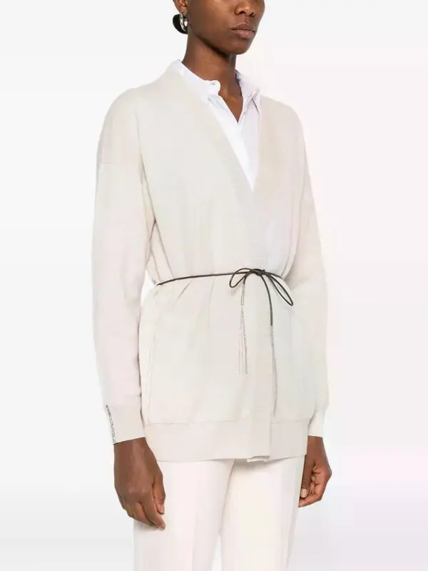 Peserico V-neck Cardigan With Tie Fastening