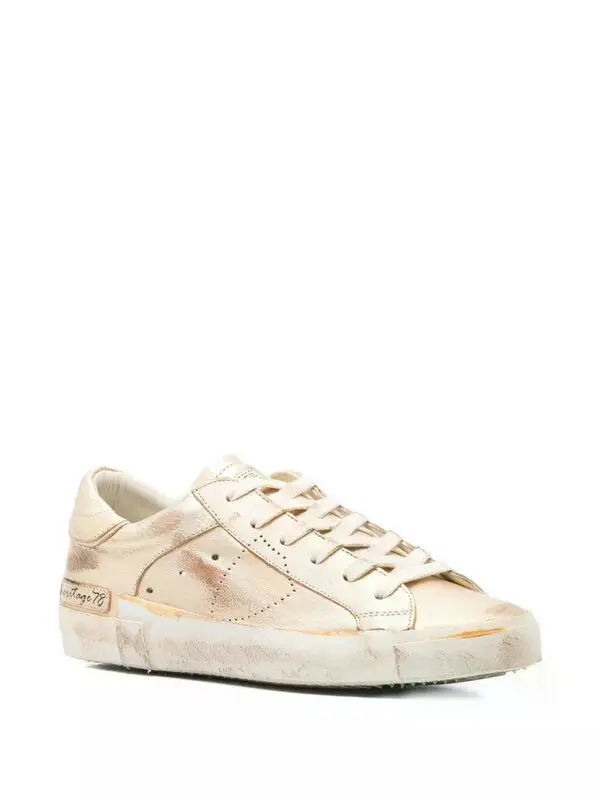 Philippe Model Metallic Leather Sneakers - Gold