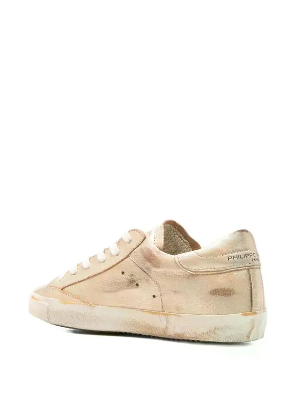 Philippe Model Metallic Leather Sneakers - Gold