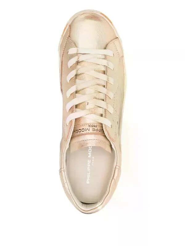 Philippe Model Metallic Leather Sneakers - Gold