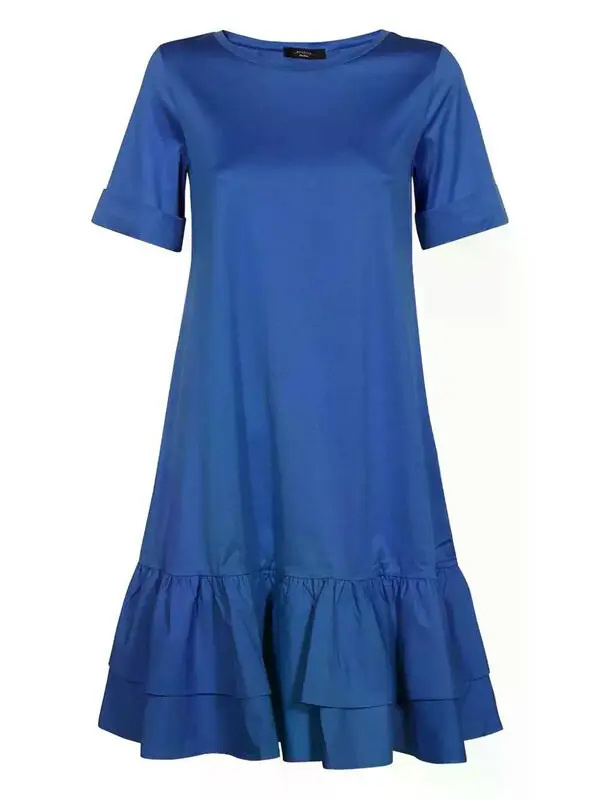 Max Mara Double-Frill Cotton Mini Dress In Blue - 44% Off | Editorialist