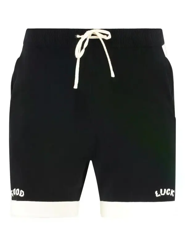 MR. SATURDAY Side-slit Knitted Shorts - Black