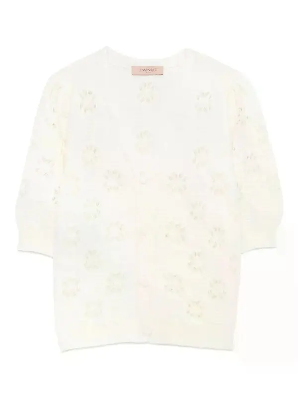 TWINSET Floral-pattern Button-down Cardigan - White