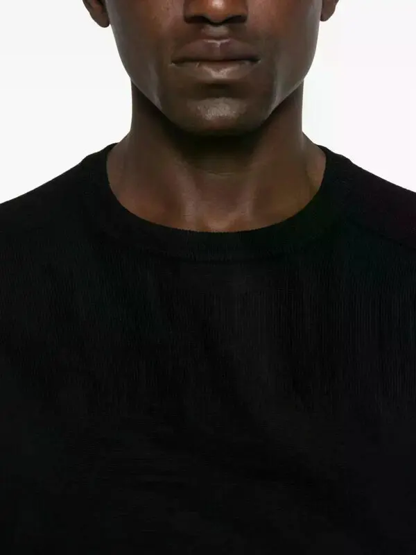 FILERIA Ribbed Crew-neck Sweater - Black