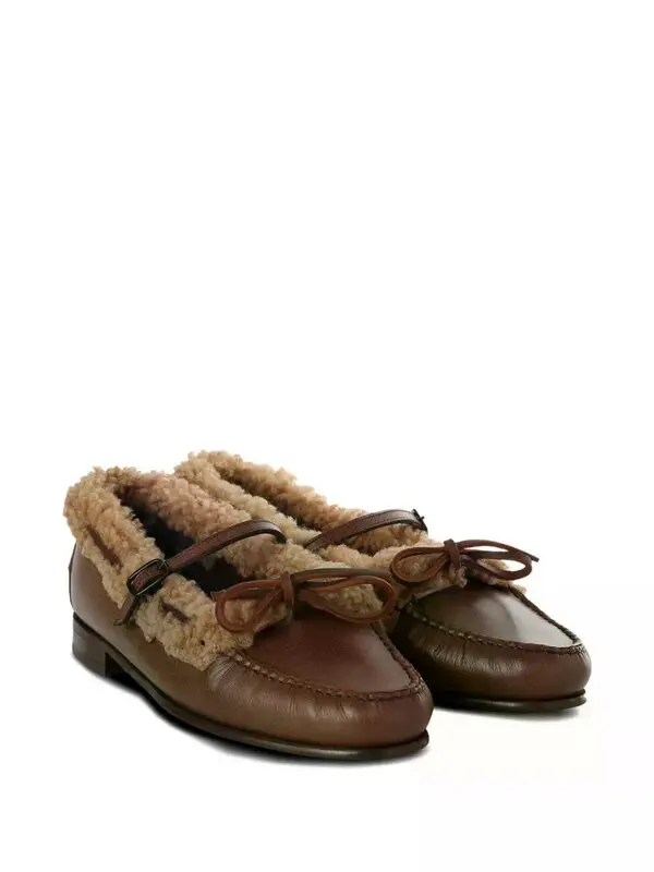 Hereu Shearling-trimmed Buckle Loafers