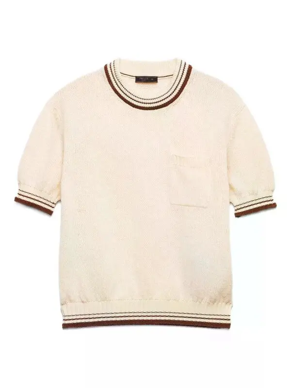 Prada Short-sleeve Pocket Sweater