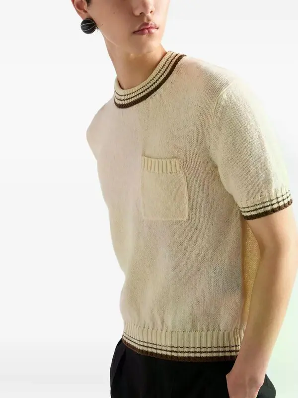Prada Short-sleeve Pocket Sweater