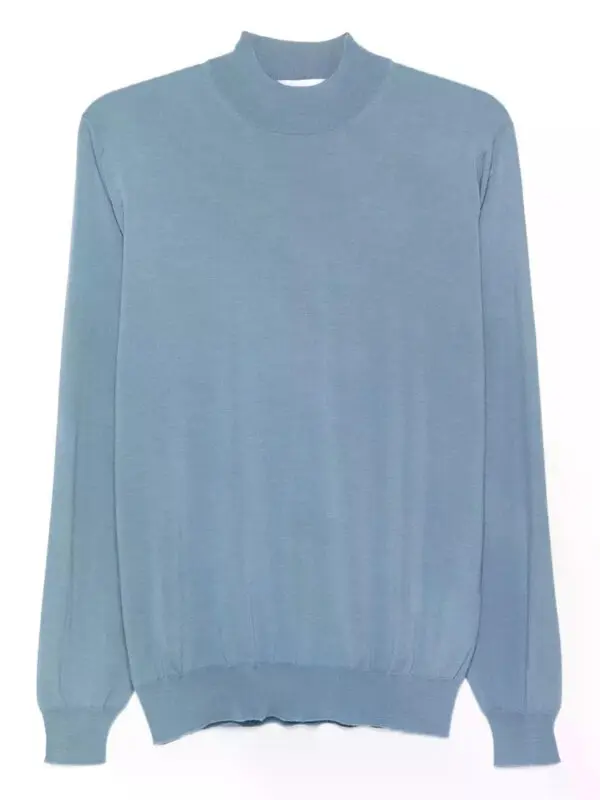 LARDINI High-neck Wool Sweater - Blue