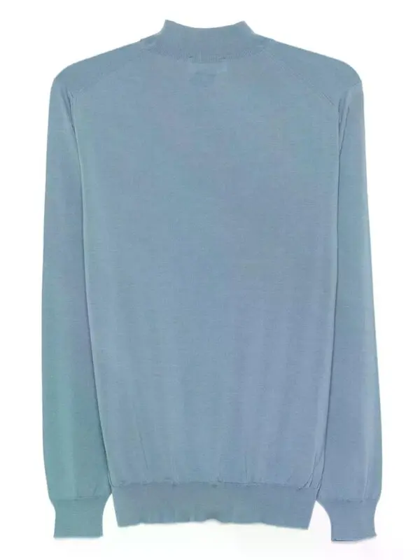 LARDINI High-neck Wool Sweater - Blue
