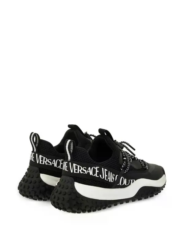 Versace Logo Detail Mesh Trainers - Black